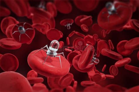 Nanobots Reparando Células Sanguíneas Medicina Y Tecnología Futurista