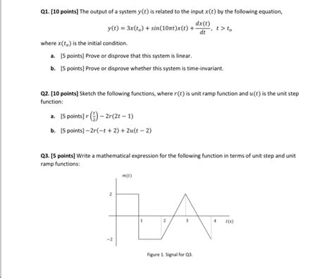 solved 1 [10 points] the output of a system y t is related