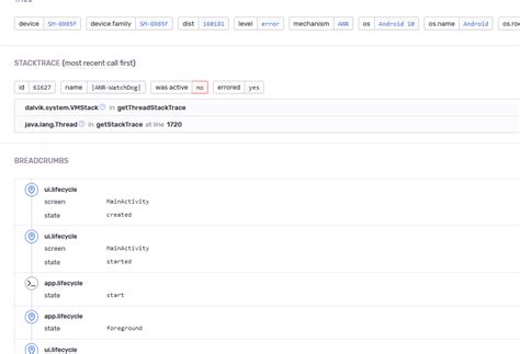 Thread Info Is Not Present With 310 Android Anr · Issue 984 · Getsentrysentry Java · Github