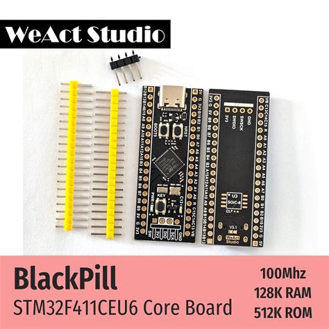 Weact Blackpill Stm32f411ceu6 Stm32f4 Stm32 Core Board Learning Board