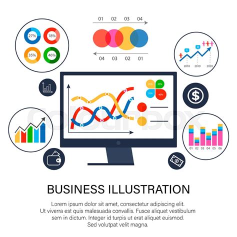online marketing financial report chart data analysis laptop with