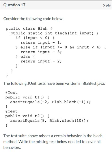 Solved Question Pts Consider The Following Code Below Chegg