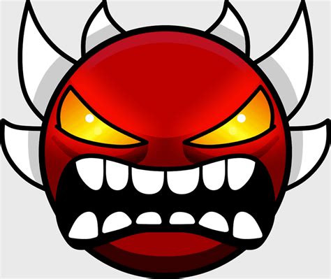 Geometry Dash Demon Face Robtop Games Logo Art Devil Head With Horns