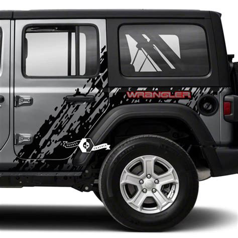 Pair Jeep Wrangler Unlimited Splash Doors Side Mud 2 Colors Logo