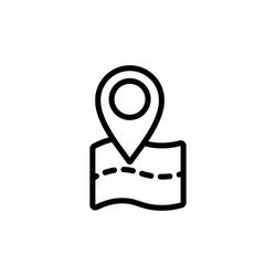 Thin Line Google Map Pin Point Location Icon Vector Image