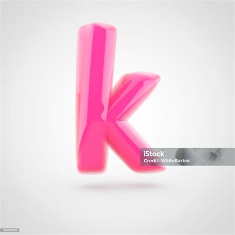Pink Letter K Lowercase Filled With Soft Light Isolated On White