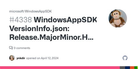 windowsappsdk versioninfo json release majorminor hexuint32 is not hex