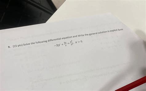 15 Pts Solve The Following Differential Equation Chegg