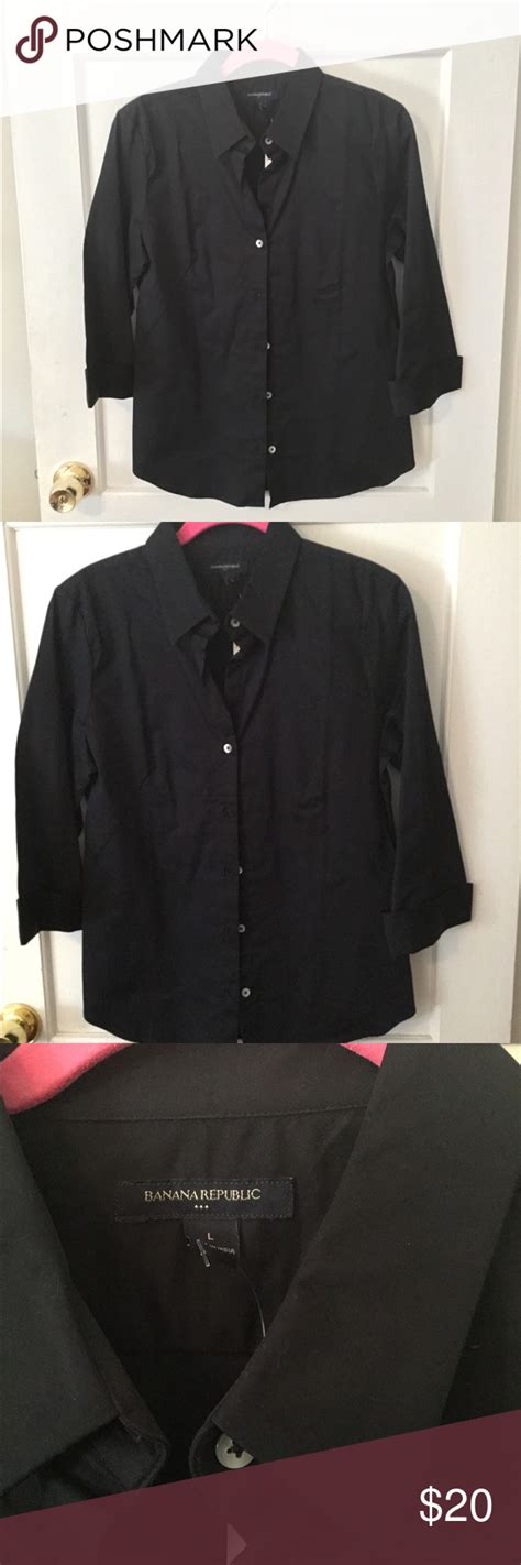 NWT Banana Republic Ruched Sleeve Stretch Shirt Style Sleeves Ruching