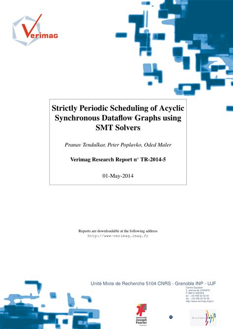 Pdf Strictly Periodic Scheduling Of Acyclic Synchronous Dataflow