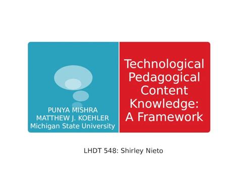 Pptx Technological Pedagogical Content Knowledge A Framework