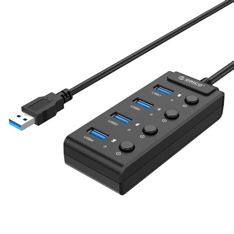 Orico 4 портовый концентратор Usb 3 0 с индивидуальным переключателем