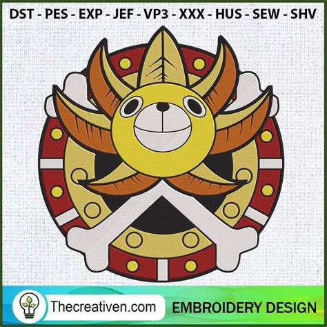 Thousand Sunny Logo Embroidery Designs One Piece Machine Embroidery