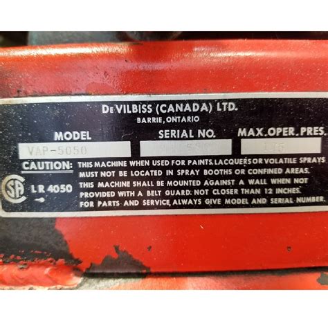 Used Devilbiss Model Vap 5050 Air Compressor Coast Machinery Group