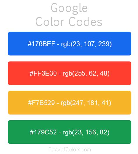 Google Logo Color Code George Has Pierce