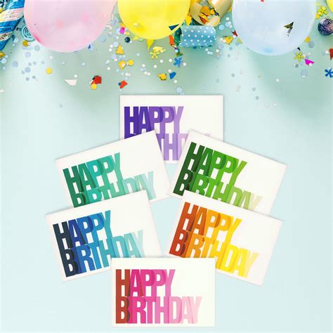 48 Pack 4x6 Inch Happy Birthday Cards With Envelopes 6 Colorful