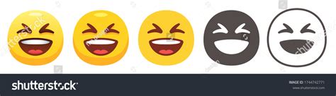 Grinning Squinting Emoji Laughing Face Emoticon 库存矢量图（免版税）1744742771 Shutterstock