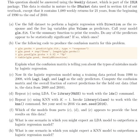 Solved This Question Should Be Answered Using The Weekly Chegg