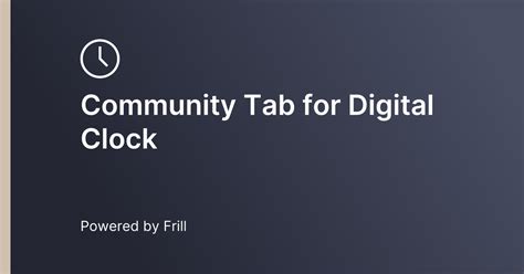 Community Tab For Digital Clock