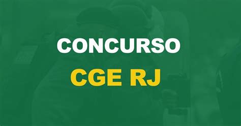 Concurso CGE RJ Banca Definida Nova Concursos