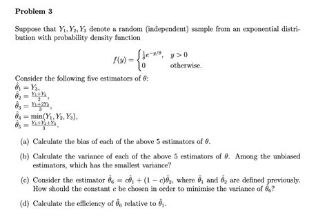 Solved Suppose That Y1y2y3 Denote A Random Independent