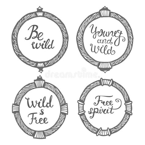 Sea Salvaje Joven Y Salvaje Salvaje Y Libre Esp Ritu Libre Letras Tnicas De La Mano Ilustraci N