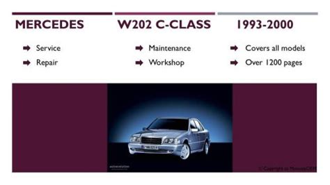 Buy Mercedes Benz W202 C Class Service Repair Workshop Manual 1993 2000