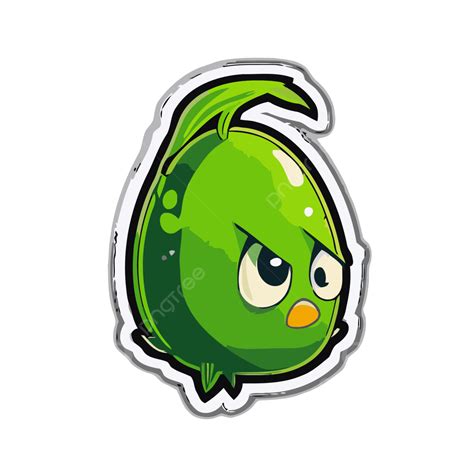 Angry Birds Green Fruit Sticker Vector Clipart Green Easter Egg Green