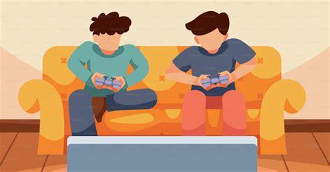 소파에 앉아 비디오 게임을 하는 두 남자 벡터 Unsplash의 게임 이미지