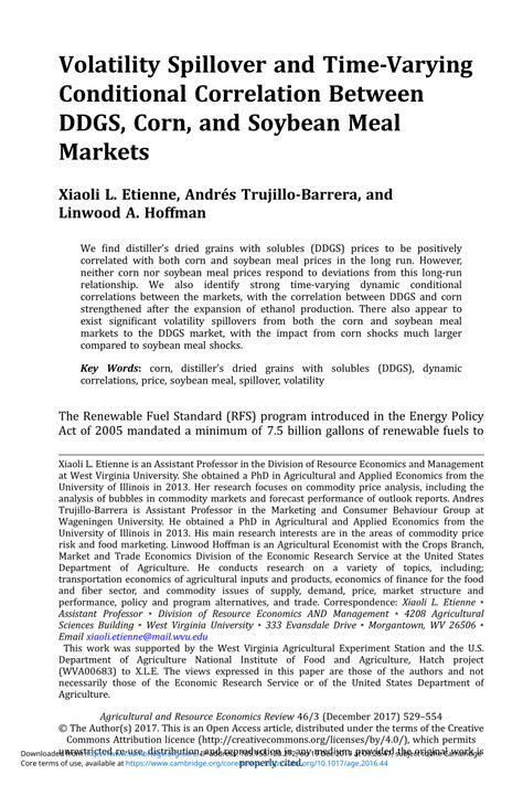 Pdf Volatility Spillover And Time Varying Conditional Correlation