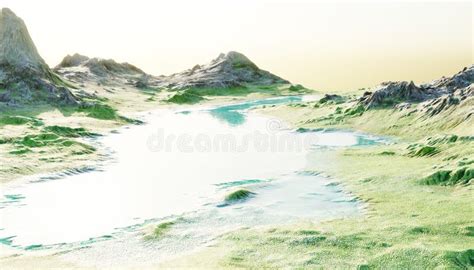 3d Render Of Lake Stock Illustration Illustration Of Snow 204290802