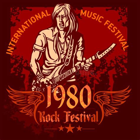 Cartel Del Concierto De Rock Años 80 Ilustración Del Vector Stock de