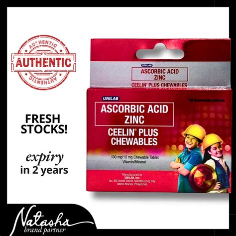 Ceelin Plus Chewables Ascorbic Acid Zinc Chewables 10tabs By Natasha Co Brands Lazada Ph