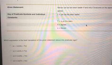 Solved Choose The Best Symbolic Translation For Each