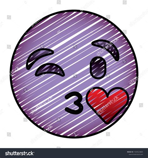 Purple Emoticon Cartoon Face Blowing Kiss Vector De Stock Libre De