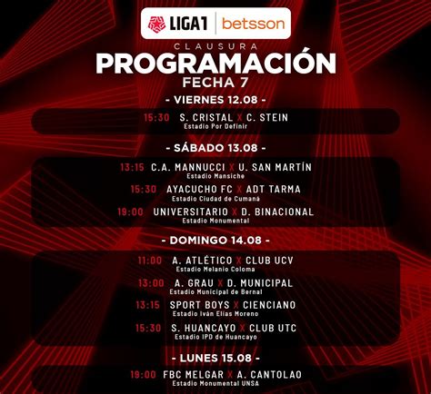 Liga 1 Así Se Jugará La Sétima Jornada Del Torneo Clausura
