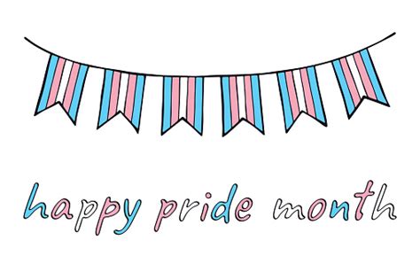 다채로운 화환 트랜스젠더 프라이드 플래그 행복한 프라이드 데이 Lgbtqia 커뮤니티 프라이드 월 포스터 스티커 카드에 대 한 손으로 그린 낙서 0명에 대한 스톡 벡터 아트