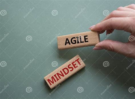 Agile Mindset Symbol Wooden Blocks With Words Agile Mindsetagile