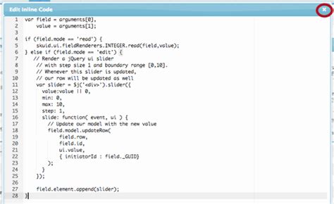 Use Inline Javascript To Create A Slider Field Renderer Skuid V16 0 9