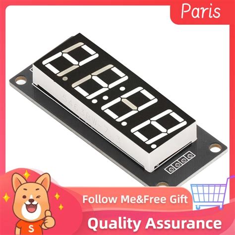 Superparis 056 Inch 4 Digit 7 Segments Led Display Module Tm1637 Clock