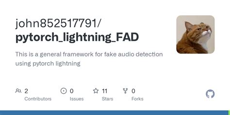 Github John852517791pytorchlightningfad This Is A General Framework For Fake Audio