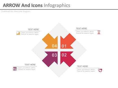Four Arrows And Icons Infographics Flat Powerpoint Design PowerPoint