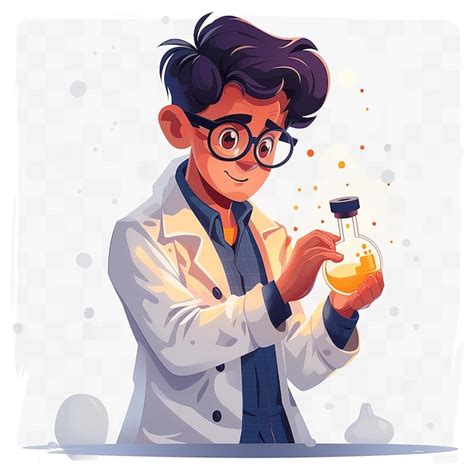 Cute Scientist Formulating Hypotheses Cartoon Vector Illustration