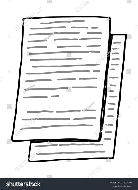 Paper Sheet Doodle Style Clip Art Stock Vector Royalty Free