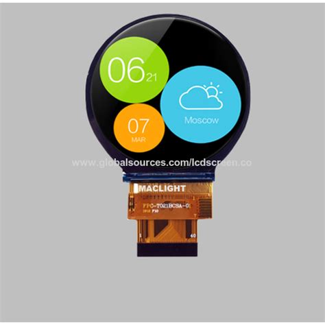 China 2 1 Inch IPS Round Tft Lcd Display Module 80x160 Resolution RGB Interface On Global