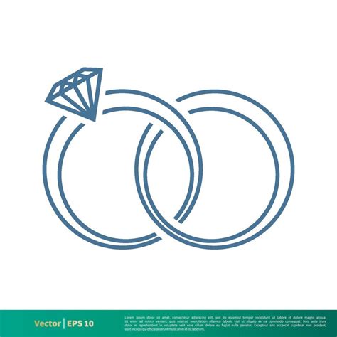 Wedding Rings Icon Vector Logo Template Illustration Design Vector Eps