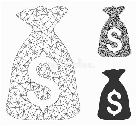 Money Bag Vector Mesh Network Model And Triangle Mosaic Icon Stock Vector Illustration Of