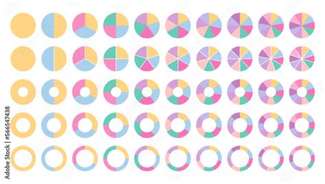 Circular Structure Chartdivided Into Multicolor Segments Circle Graph Ring Section Template