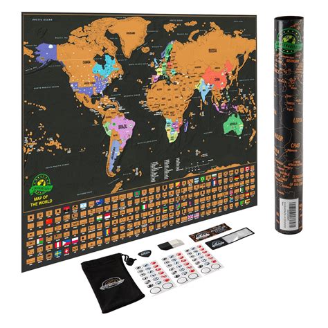 Purchase Deluxe Scratch Off World Map World Map Poster