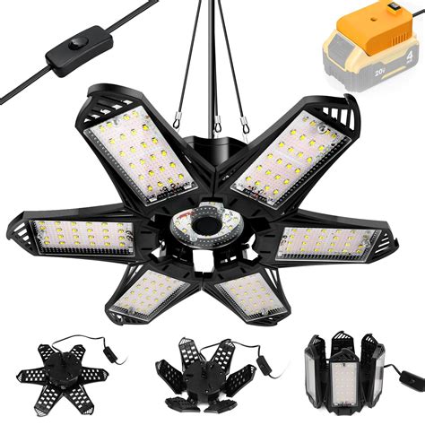Livowalny Led Work Light For Dewalt 20v Battery 50w 5000lm Led Garage